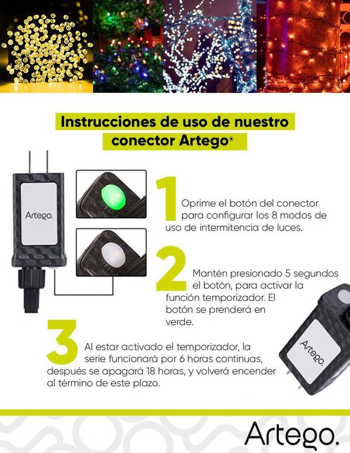 Serie LED Artego con 100 focos 8